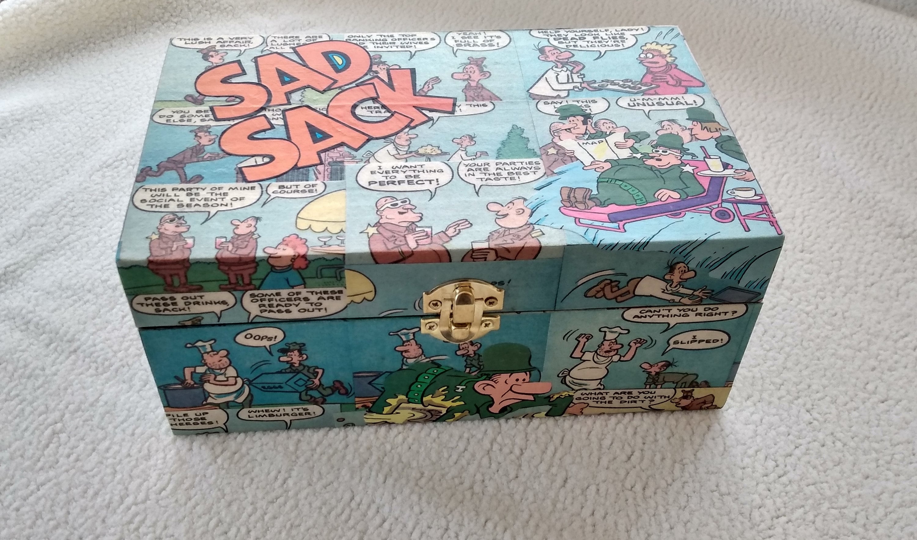 Comic Theme Keepsake Box, Vintage Comics, Upcycle, Wooden Keepsake Box ...