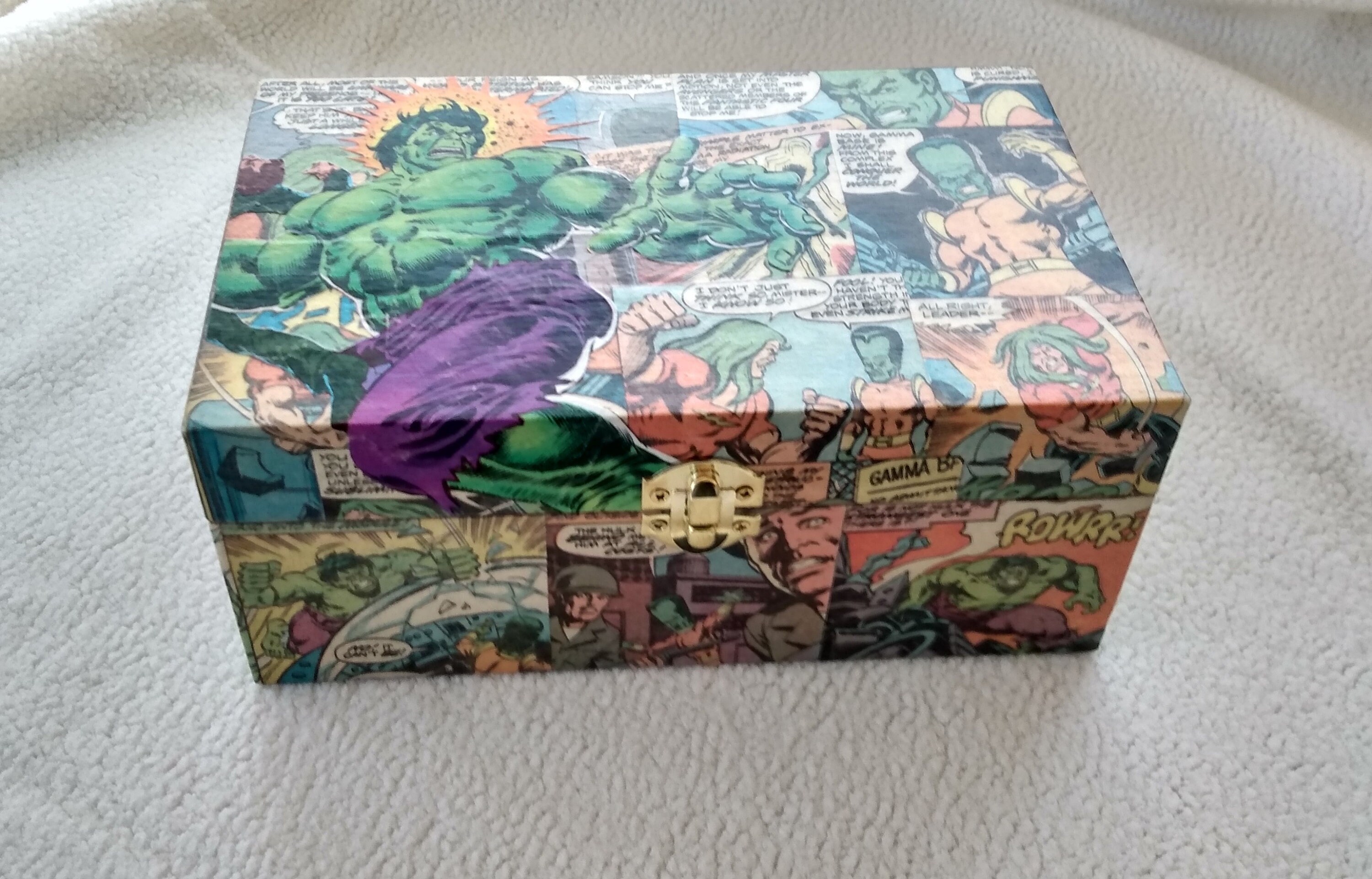 Comic Theme Keepsake Box, Vintage Comics, Upcycle, Wooden Keepsake Box ...