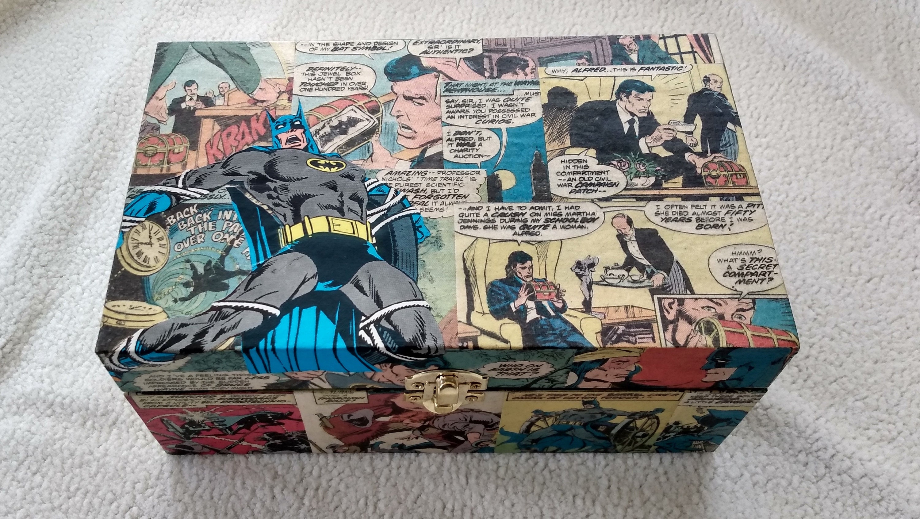 Comic Theme Keepsake Box, Vintage Comics, Upcycle, Wooden Keepsake Box ...