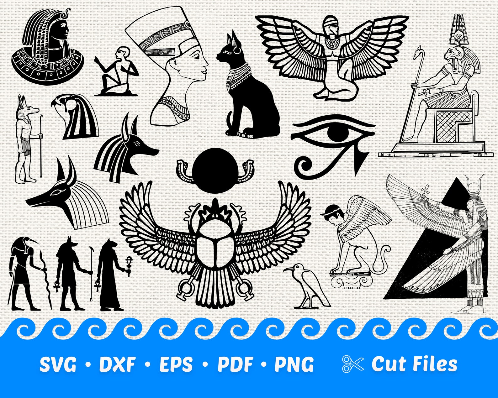 Egyptian Symbols SVG Ancient Egypt clipart Cleopatra Svg | Etsy