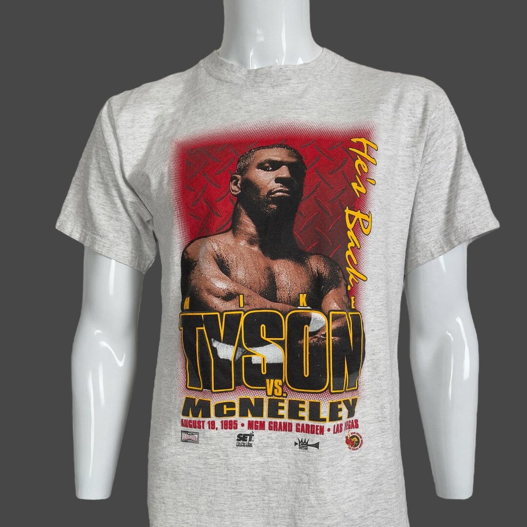 Mike Tyson Shirt Vintage 90s Mike Tyson Peter Mcneeley he's Back T Shirt Pre-owned Boxing Gray ...
