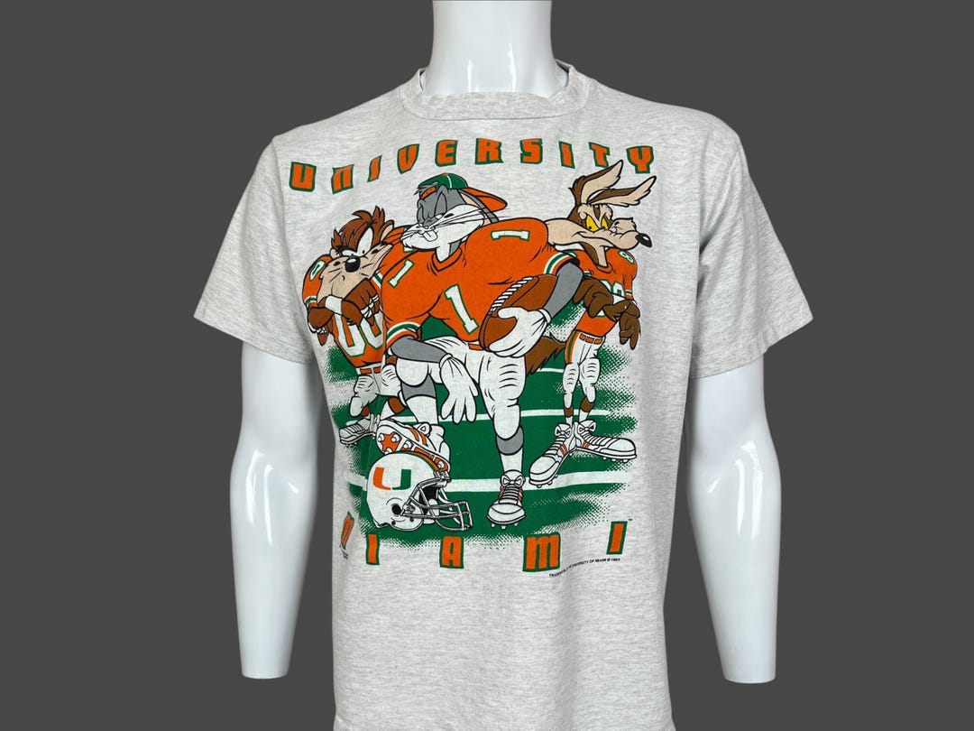 Vintage 1993 Looney Tunes University of Miami Bugs Bunny Single Stitch ...