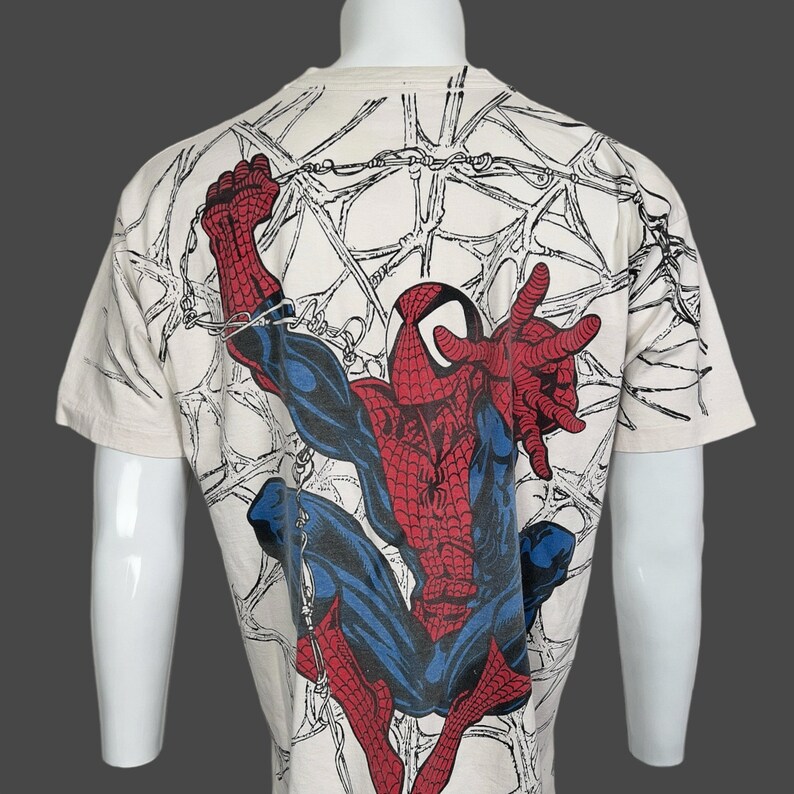 Spider-man AOP Shirt Vintage 1994 Marvel Spiderman All Over Print Comic ...