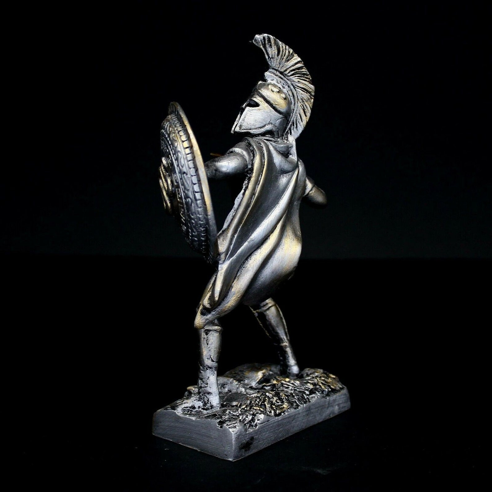 Spartan Warrior Soldier Statue 6.40/16.00cm Silver Coloured Handmade ...