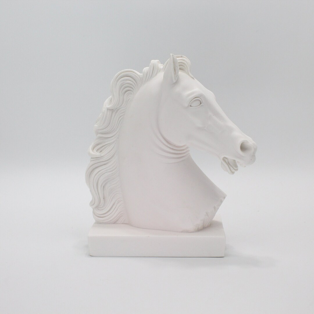 Acropolis Horse Head Statue Greek Handmade White Marble Sculpture - Etsy