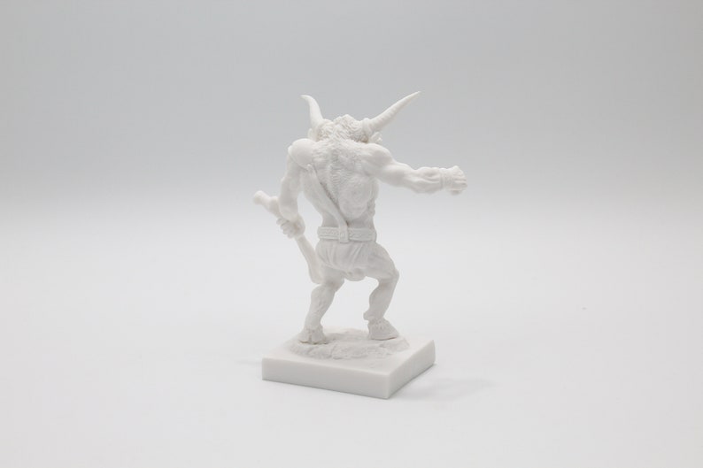 Minotaur Statue Ancient Greek Mythology Monster Handmade White Marble ...