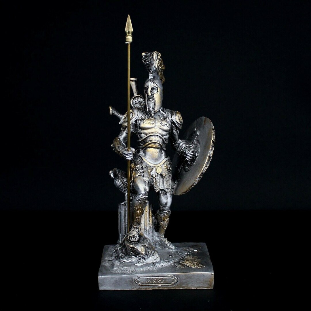 Ares God of War Statue Greek 9.10/23cm Silver Coloured Handmade ...
