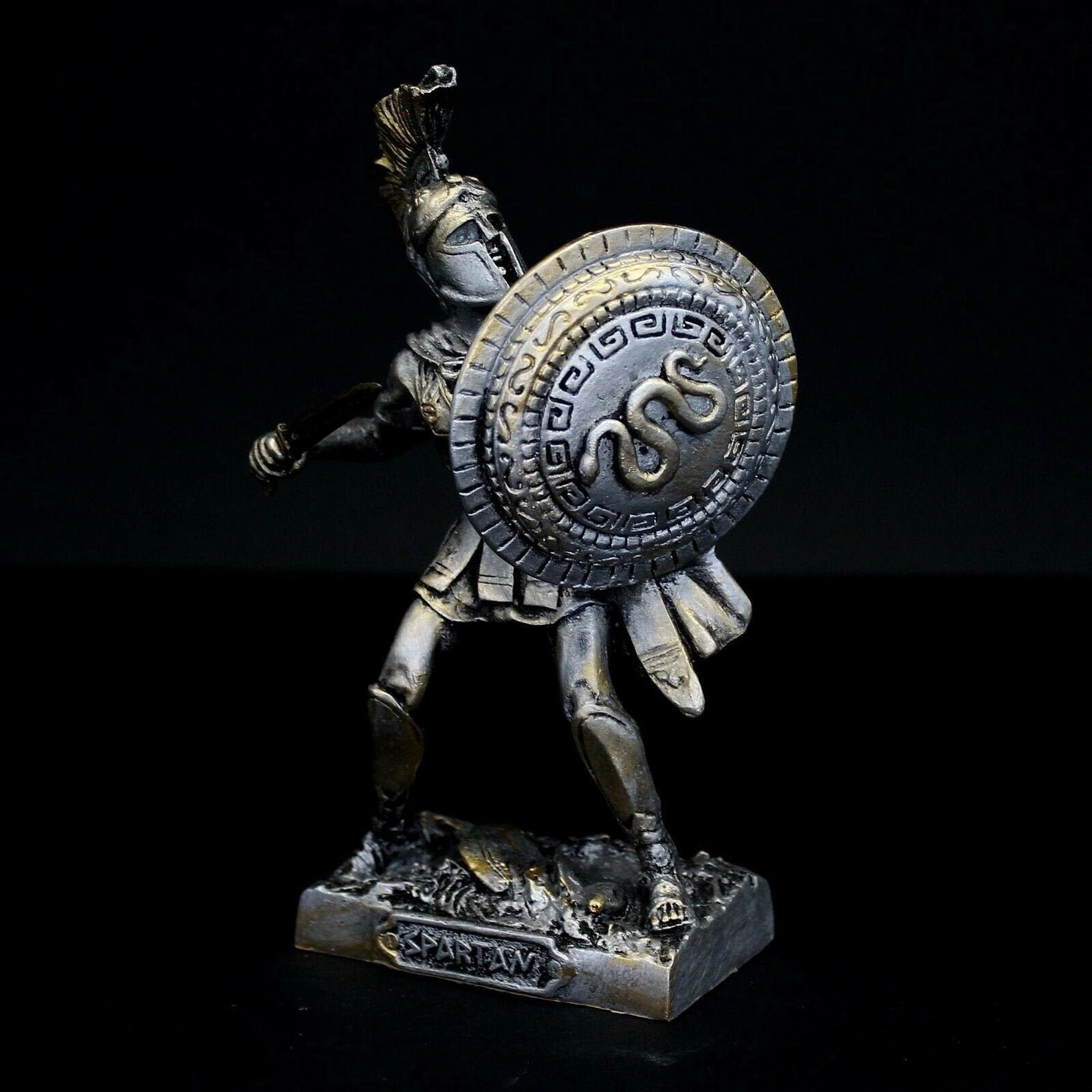 Spartan Warrior Soldier Statue 6.40/16.00cm Silver - Etsy