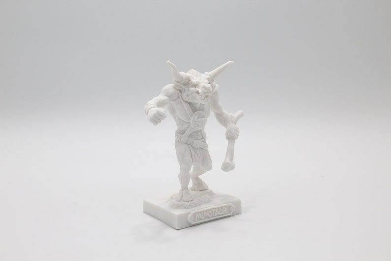 Minotaur Statue Ancient Greek Mythology Monster Handmade White Marble ...