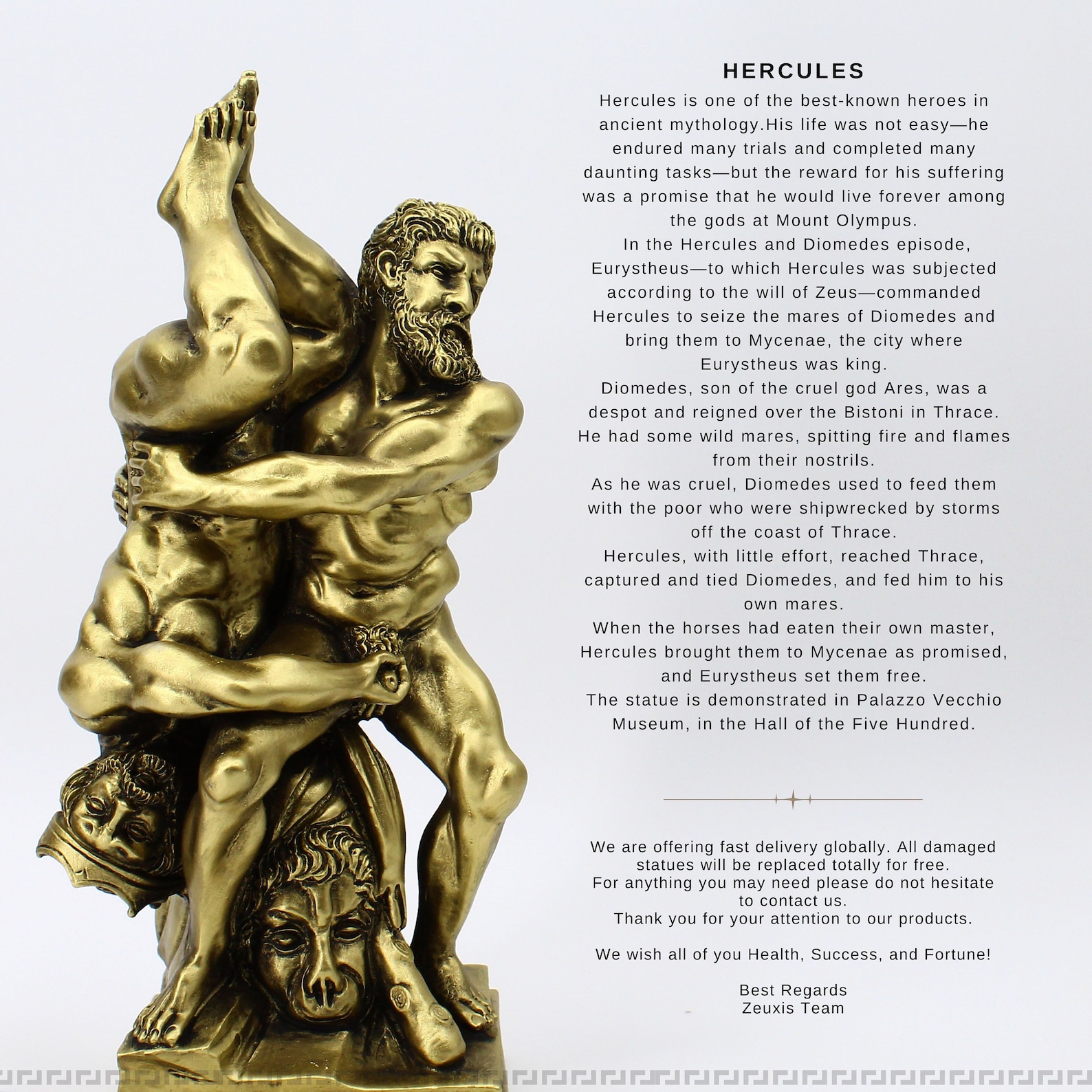 Hercules and Diomedes Statue Battle 27.00cm Handgefertigter - Etsy