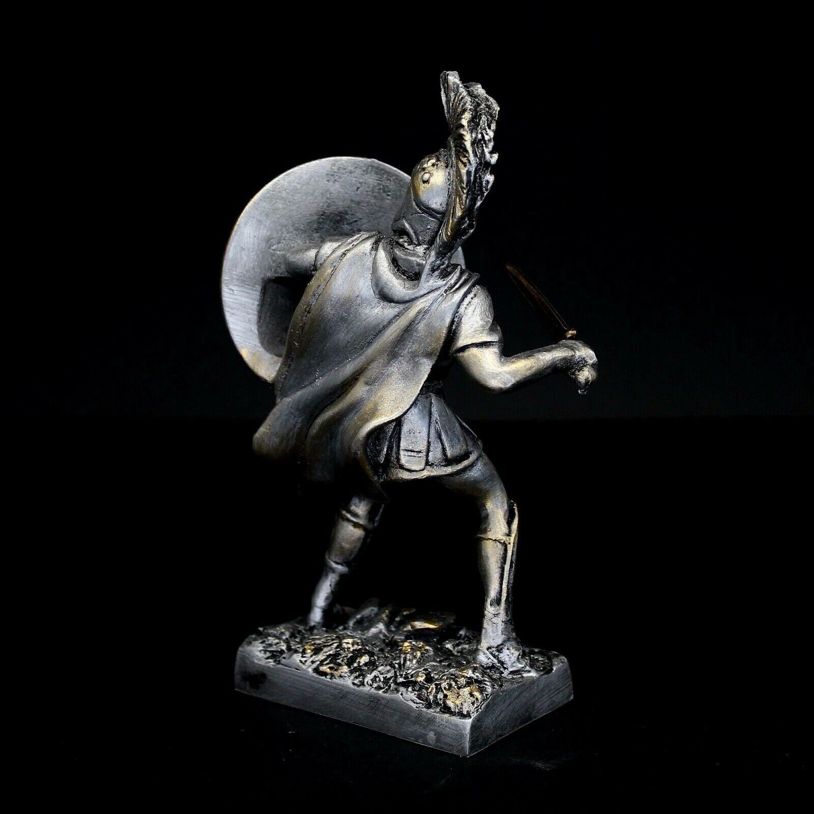 Spartan Warrior Soldier Statue 6.40/16.00cm Silver Coloured Handmade ...