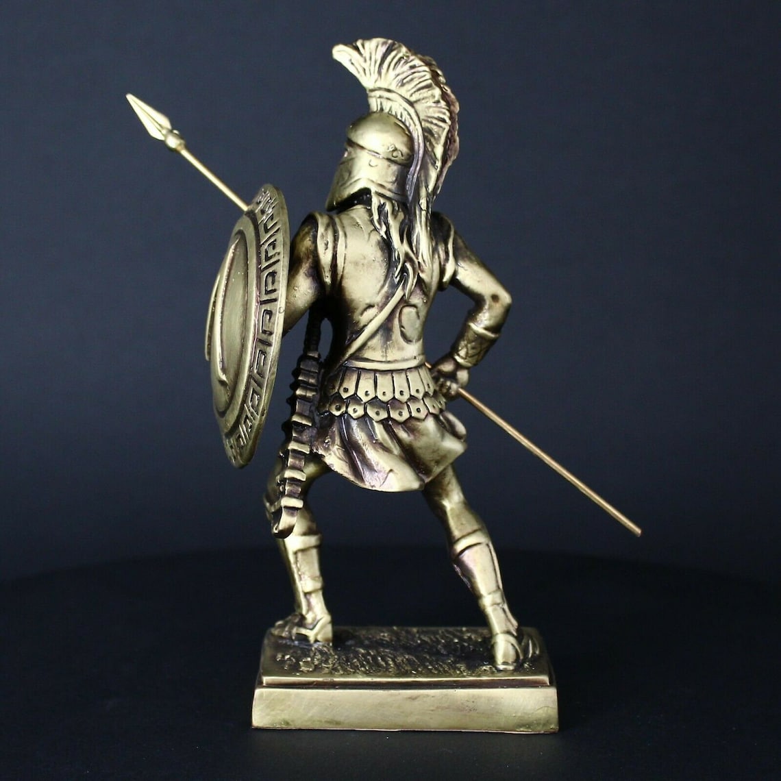 Spartan warrior statue 6.20/16.00cm golden bronze | Etsy