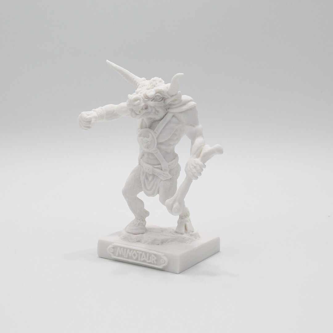 Minotaur Statue Ancient Greek Mythology Monster Handmade White Marble ...