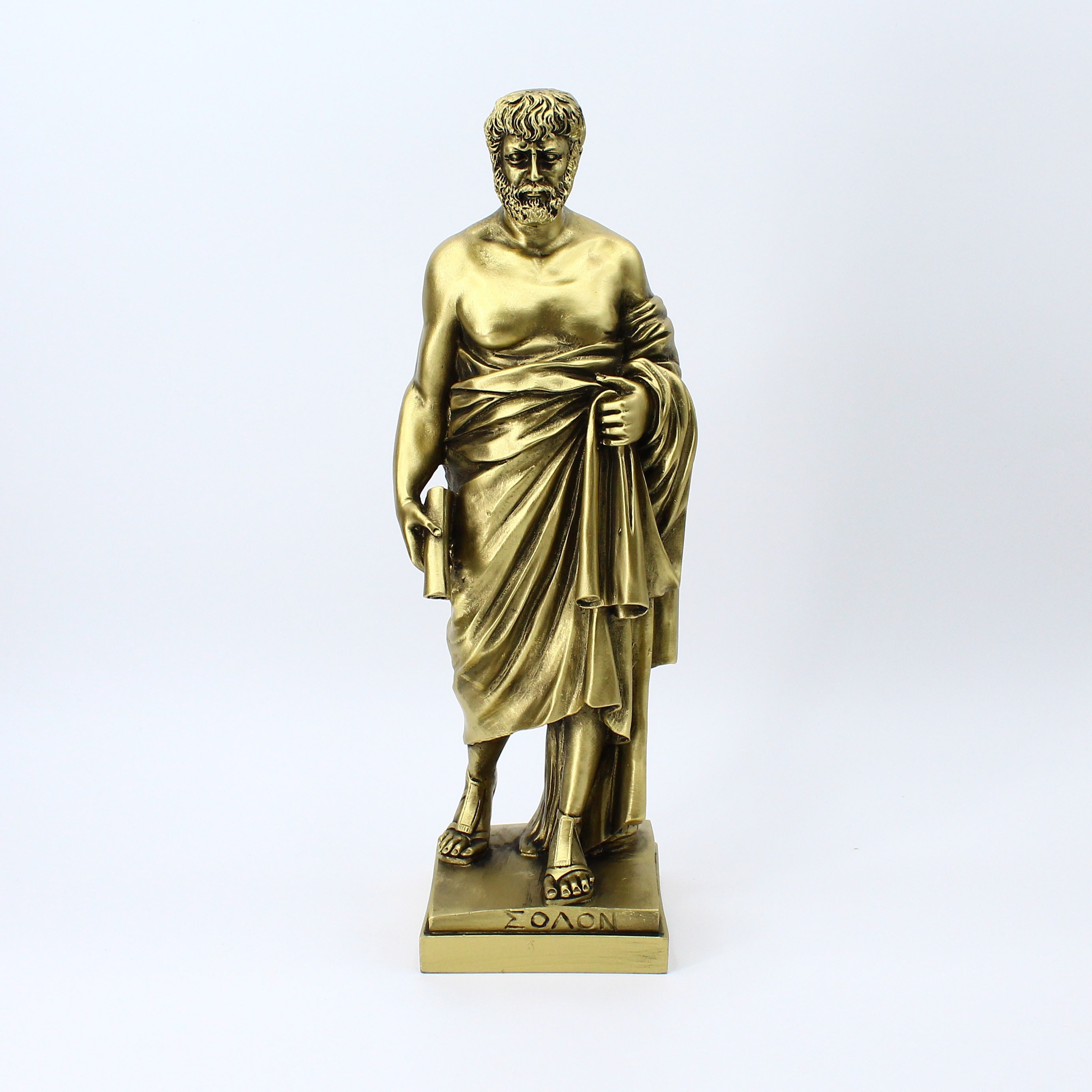 Solon Statue Philosopher Statesman 11.90/30cm Handmade Greek Golden ...