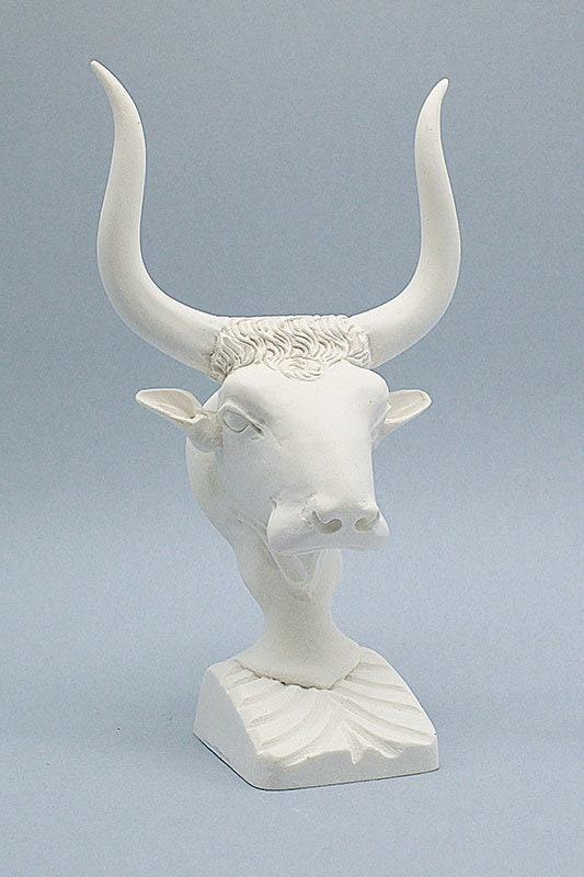 Cretan Minoan Bull Statue Greek Handmade White Marble Sculpture - Etsy