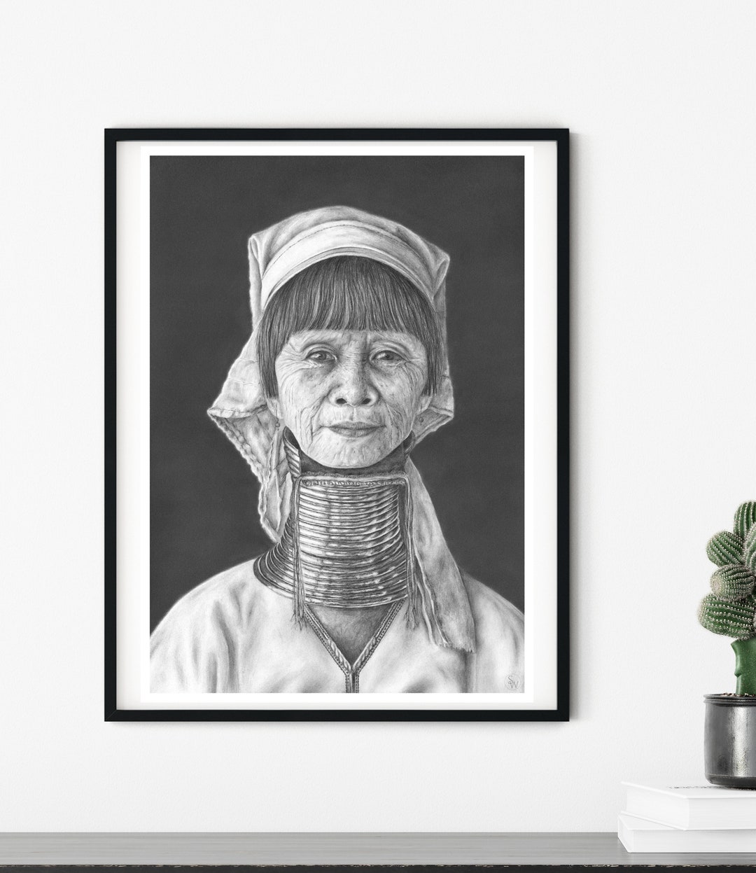Fine Art Print kayah Women, Poster, Art Print, Drawing, Realistic ...