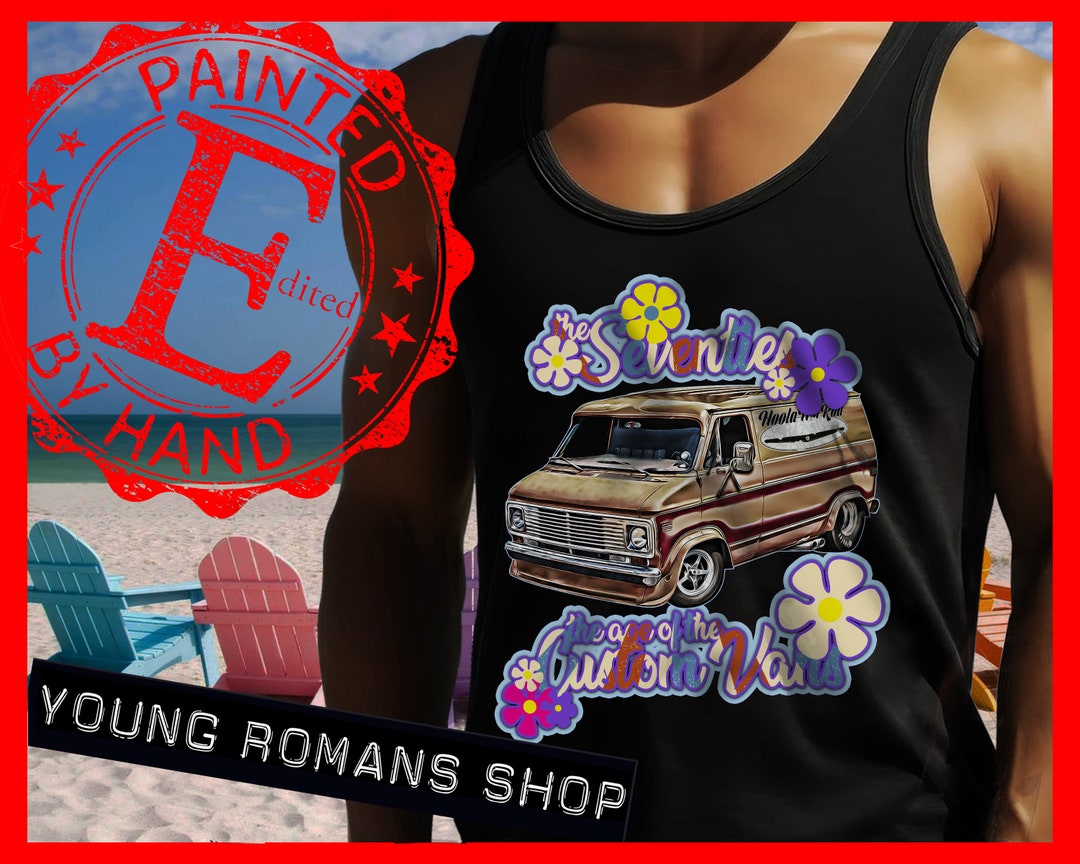 1970s Hippie Van Tanktop,flowerpower Van Tank-top,flower Power,muscle ...