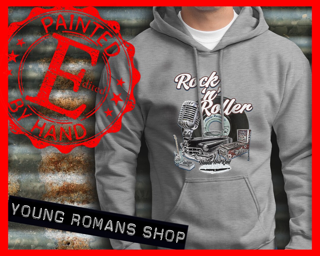 1950s Rock 'n' Roll Hoodie,50s Rock 'n' Roller,1950s Caddy Deville ...