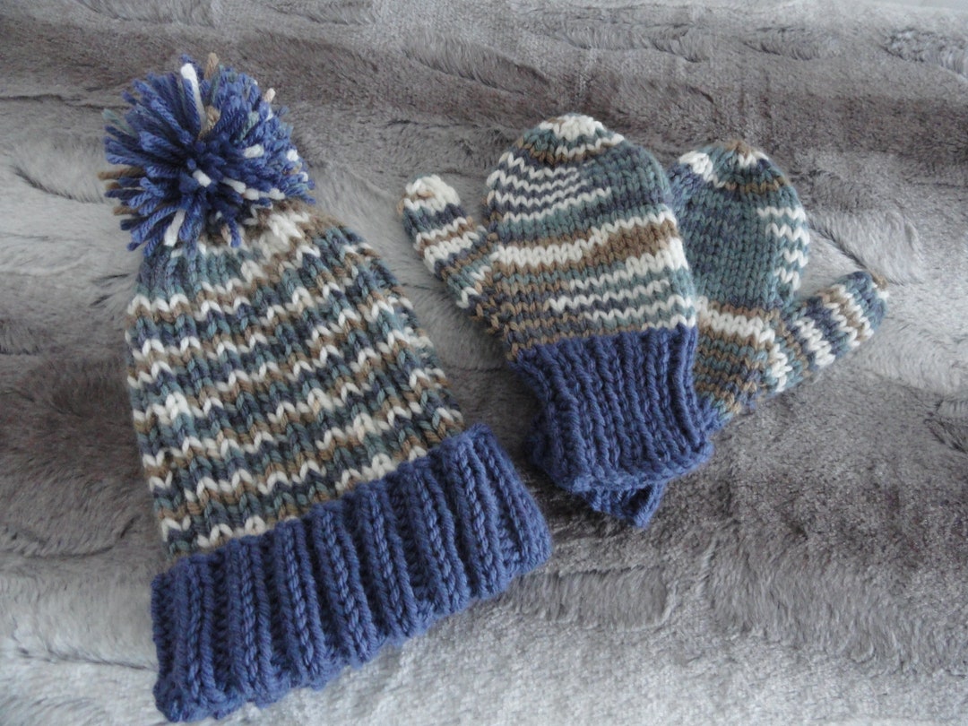 Cozy Handmade Knit Hat and Mitten Set child's Hat and Mitten Set ...