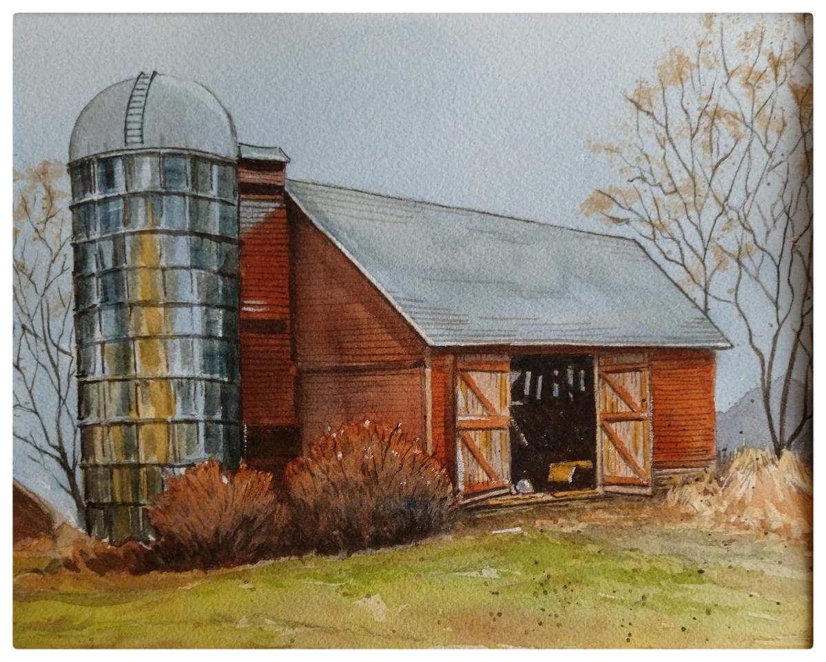 Ohio Barn, Watercolor Painting, Original Hand-painted Art (12"x9 ...