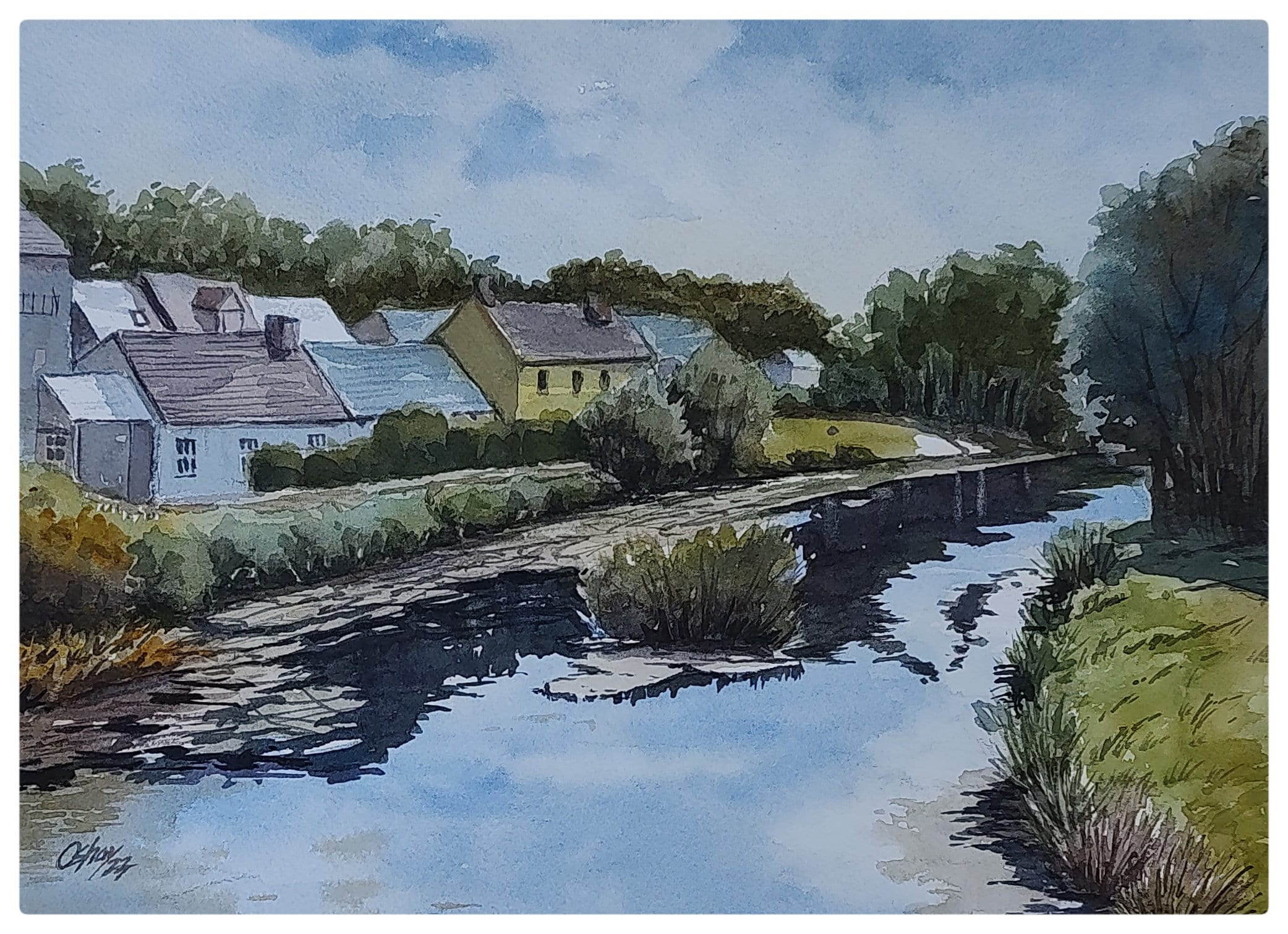 English River, Watercolor Painting, Original Hand-painted Art (12"x9 ...