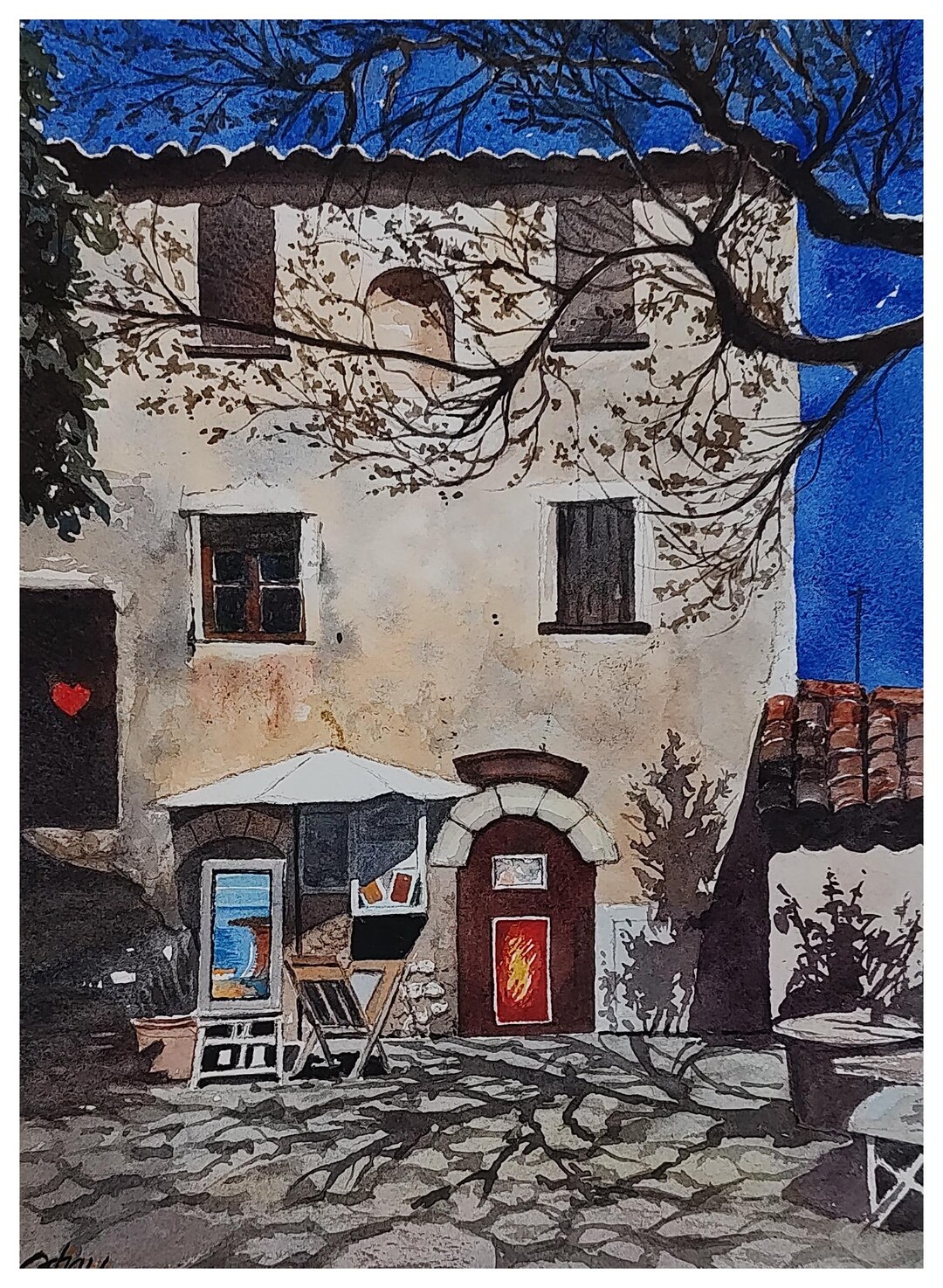 Eze Village, Watercolor Painting, Original Hand-painted Art (9"x12 ...