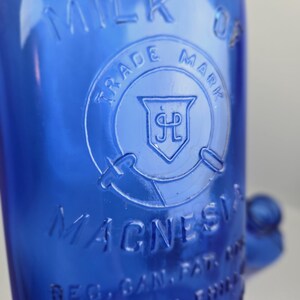 Very Vintage Blue Glass Milk of Magnesia Bottles, Set of 3, 2 Large and ...