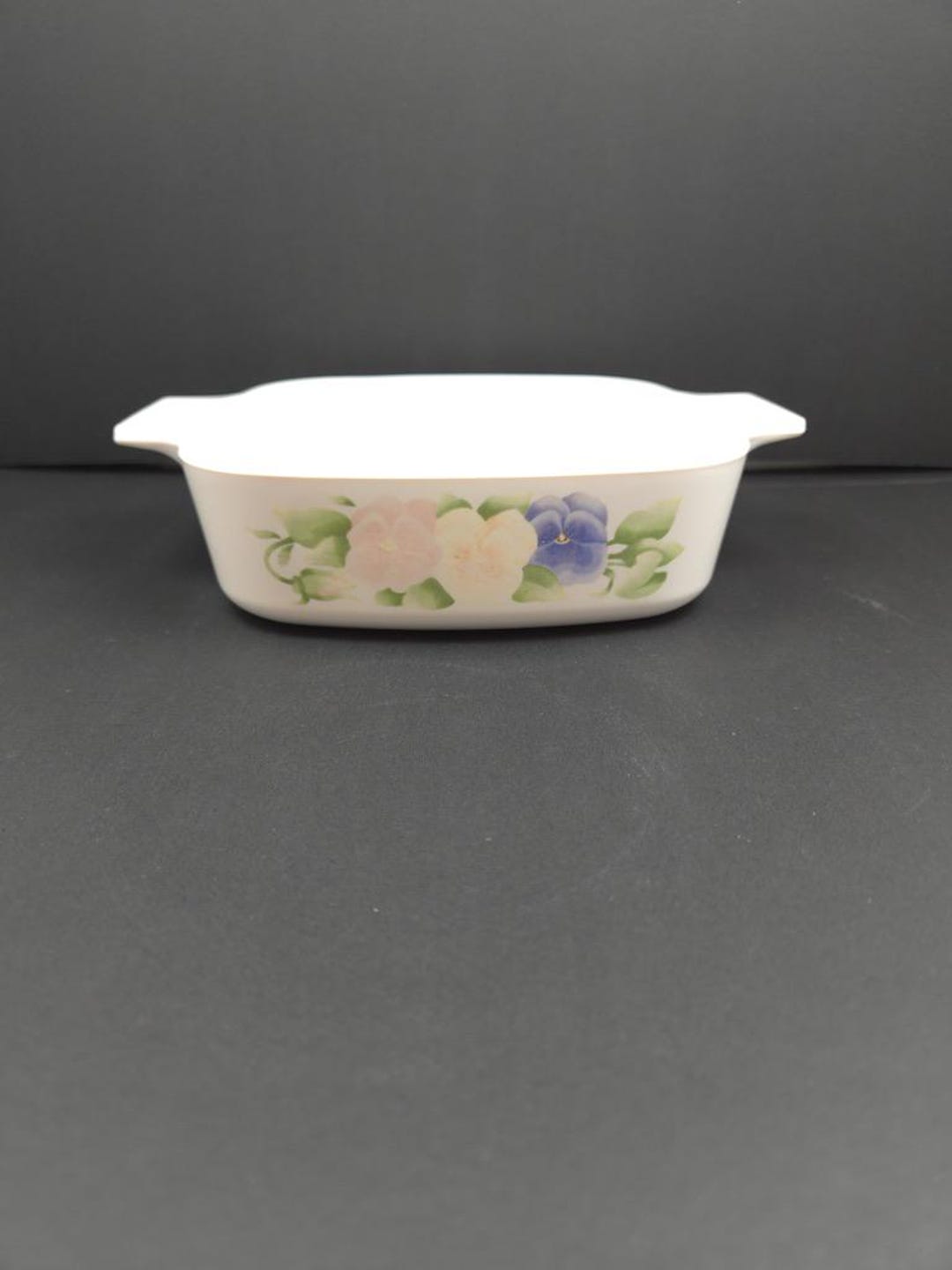 Vintage 7" Corningware Casserole Dish With Pansies! Size/style A-1-B ...