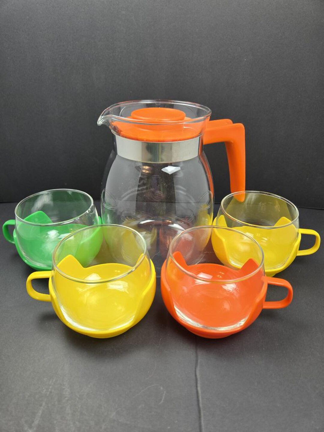 Very Vintage Melitta Coffee & Tea Set, Bright Retro Colors, Set of 5 ...