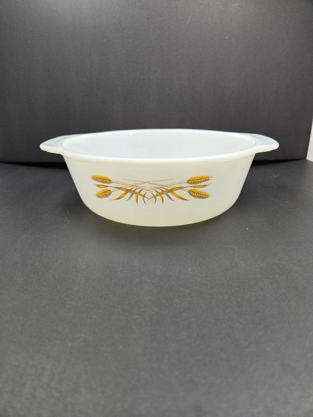 Anchor Hocking Fire King Casserole Dish, Golden Wheat Pattern, 1 1/2 Qt ...