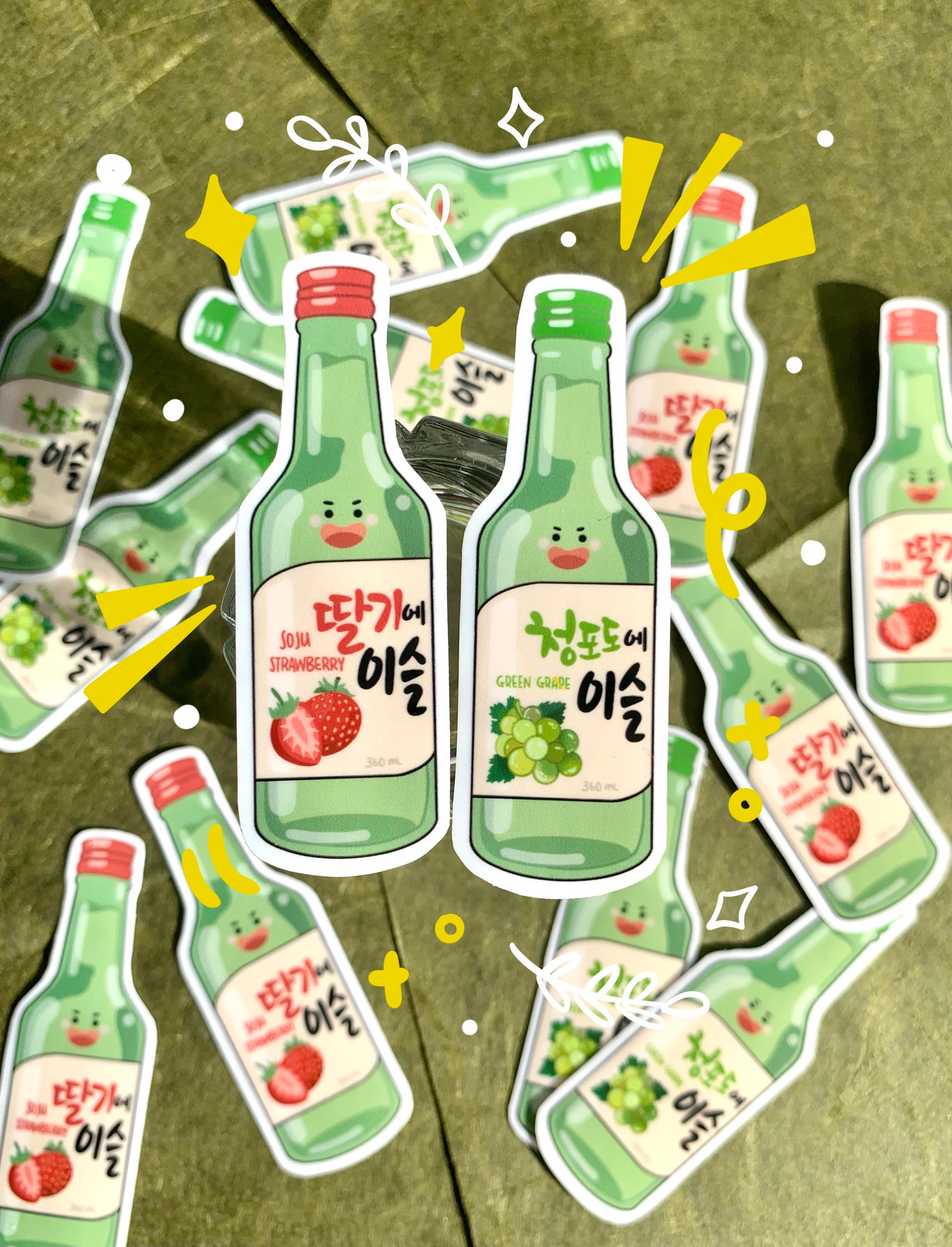Decals & Skins Strawberry and Grape Soju Korean Drink Asian Drink ...