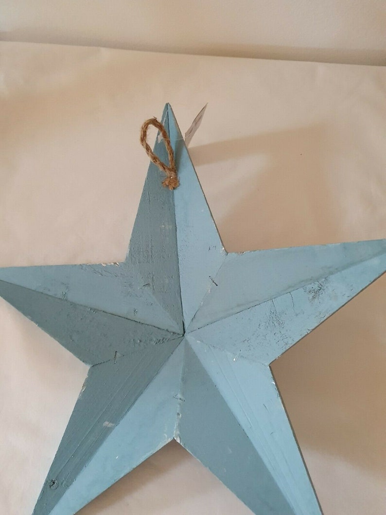 Blue Washed Wooden Amish Barn Star Large 40cm Shabby Chic - Etsy UK