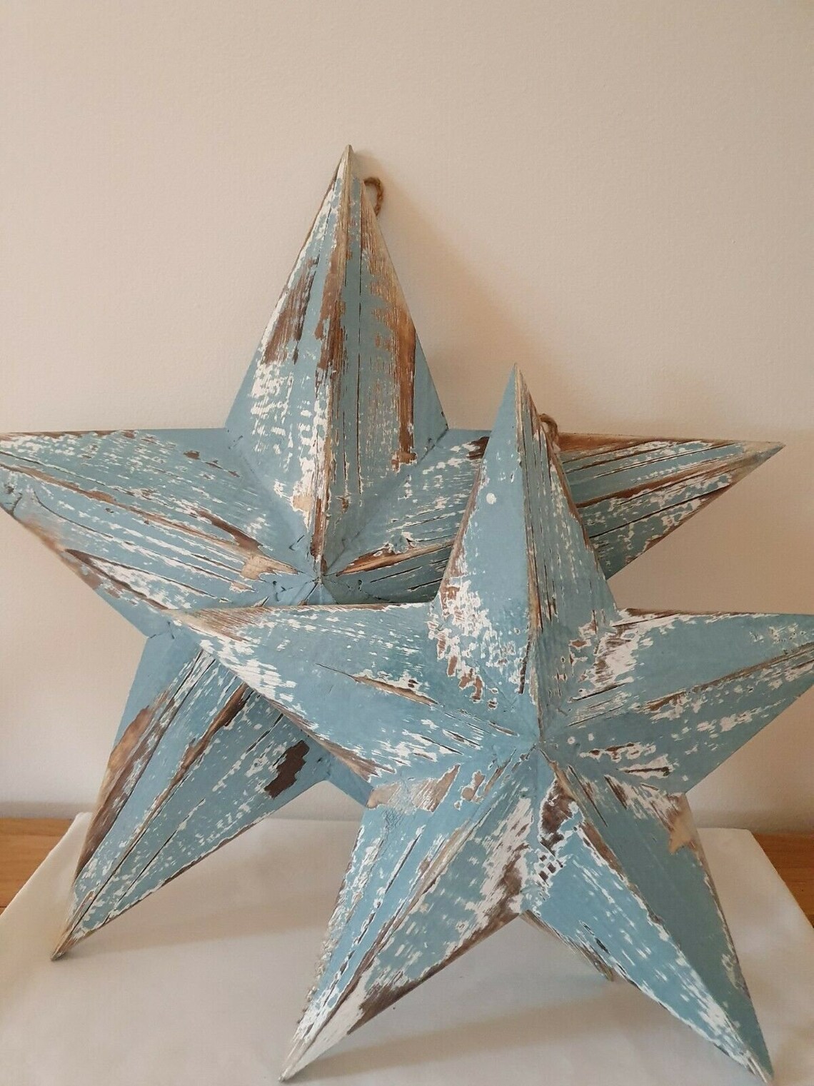 Blue Washed Wooden Amish Barn Star Large 40cm Shabby Chic - Etsy UK