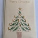 Handmade Hand Stitched Christmas Tree Card With Gold Beads - Etsy