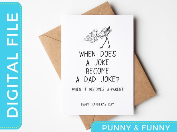 Dad Joke Fun Dad Funny Father's Day Printable Card - Etsy