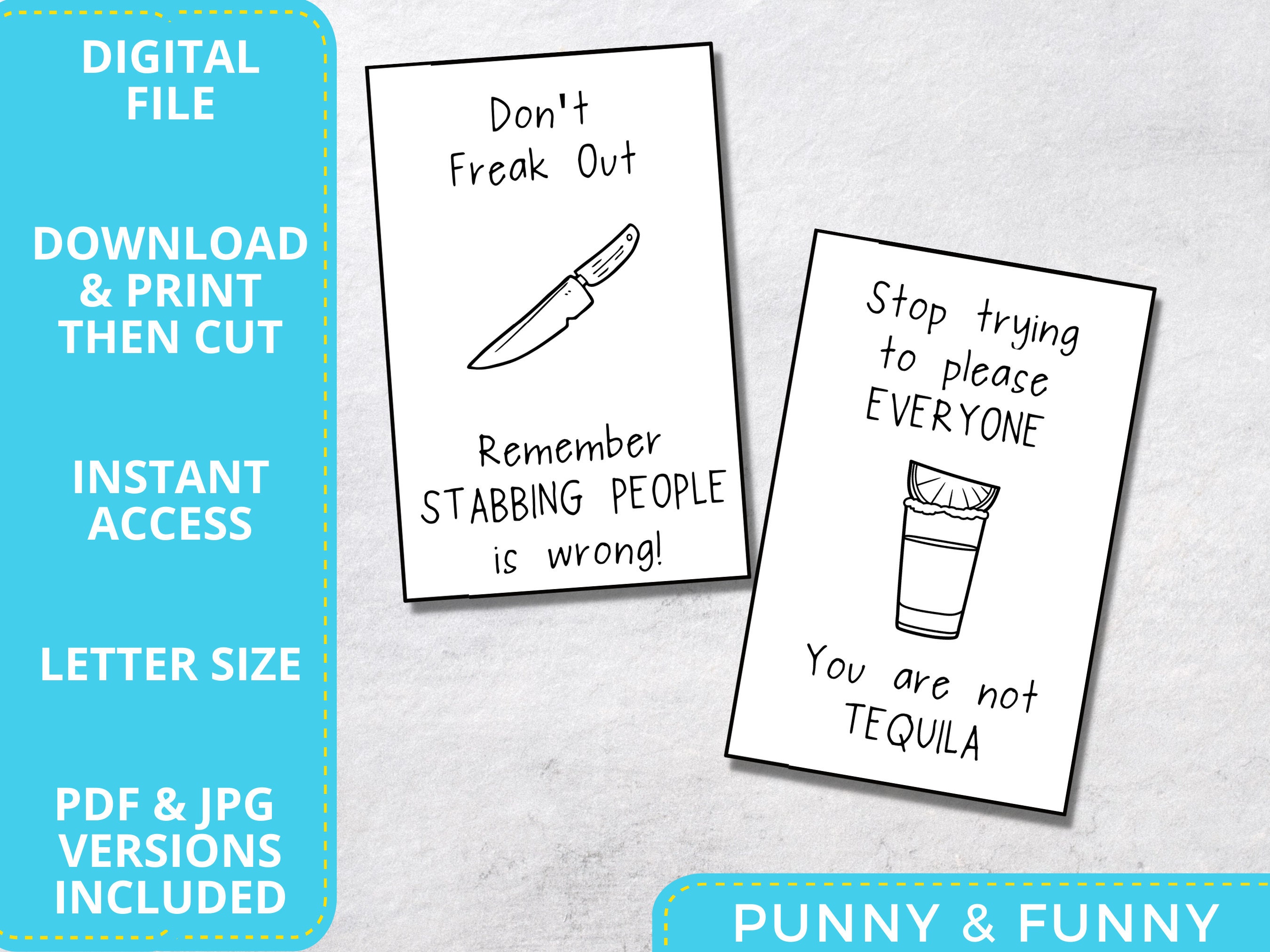 Funny Affirmation Cards Printables Set 1 Sarcastic Affirmation Cards ...