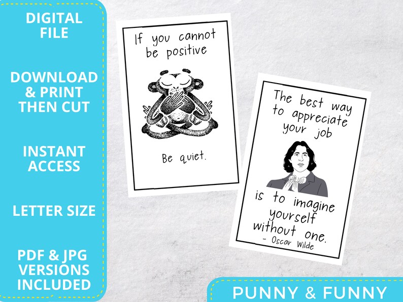 Funny Affirmation Cards Printable Master Set of 48 | Sarcastic ...
