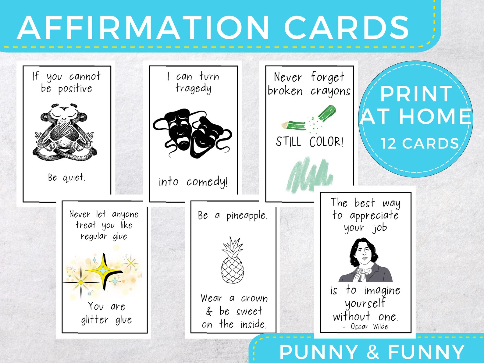 Funny Affirmation Cards Printables Set 2 | Sarcastic Affirmation Cards ...