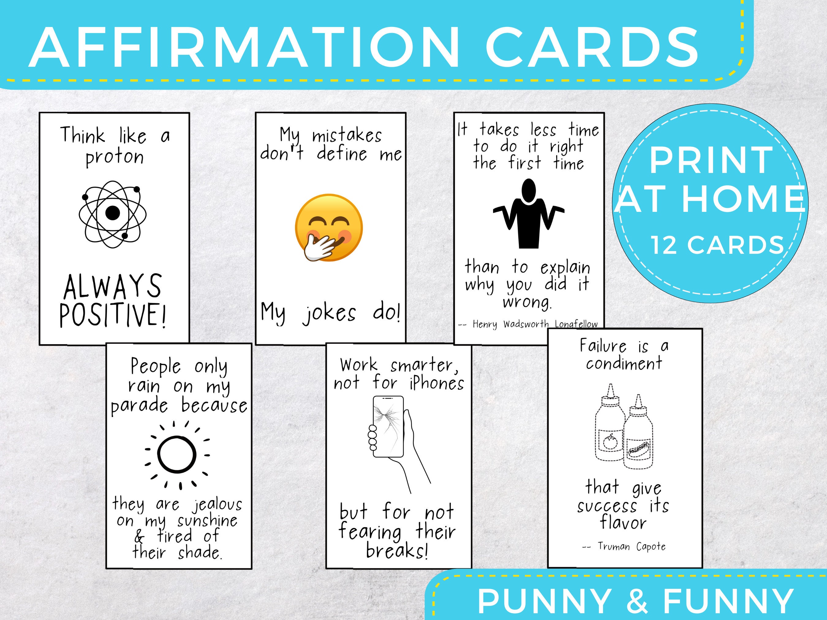 Funny Affirmation Cards Printable Set 5 | Sarcastic Affirmation Cards ...