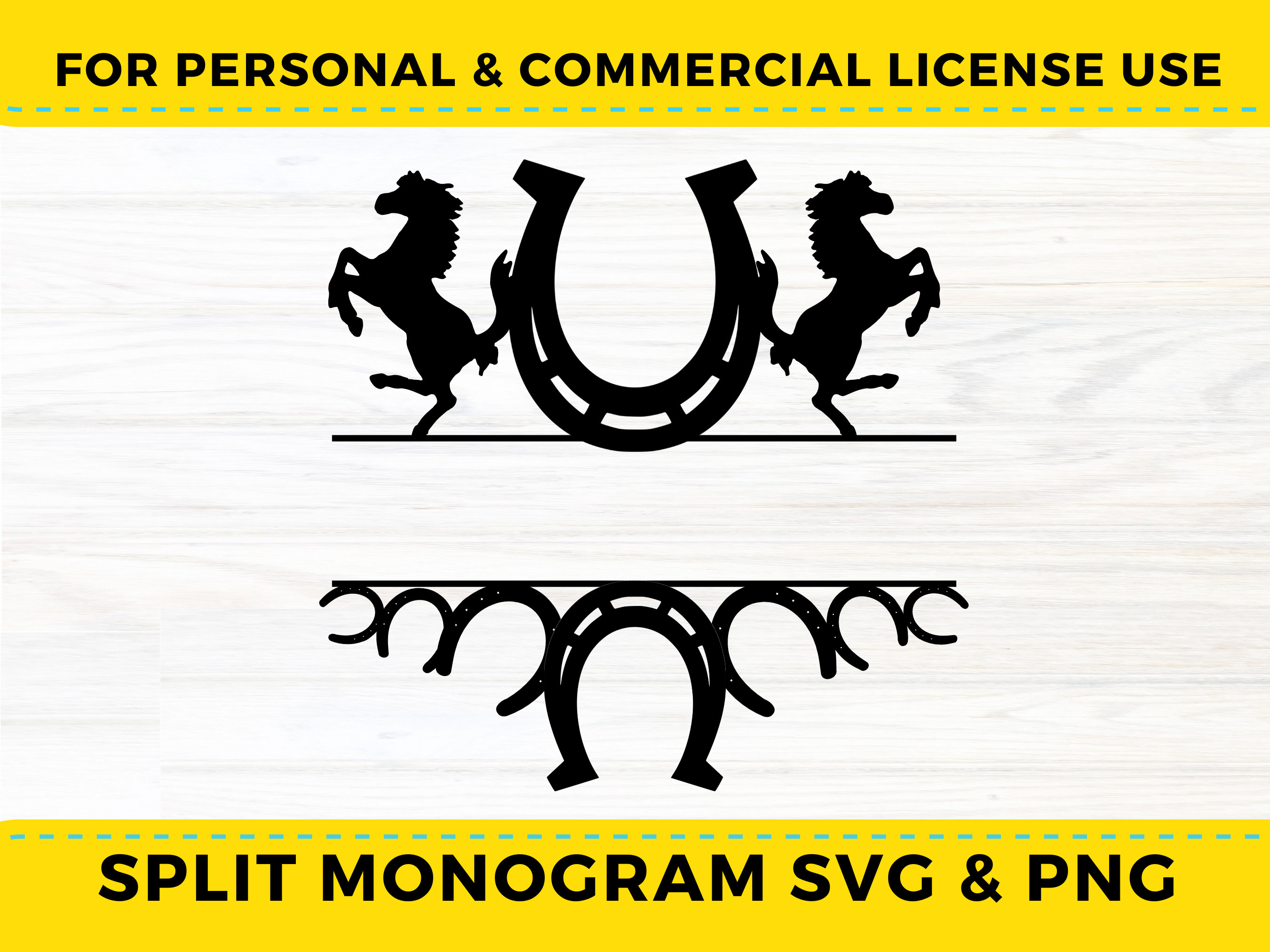 Commercial Use Included! | Horse Monogram SVG | Horse Split Monogram ...