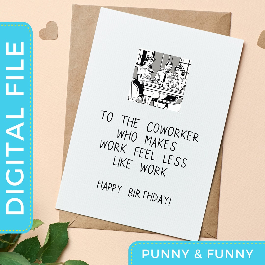 Coworker Birthday Card | Office Birthday | Work Bestie | Birthday Work ...