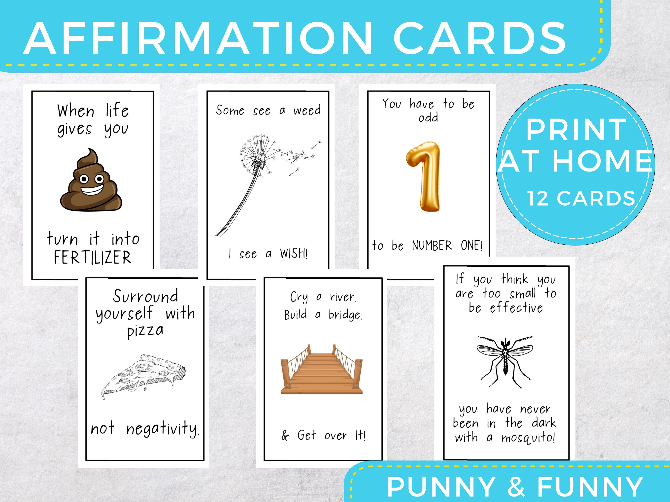 Funny Affirmation Cards Printables Set 3 | Sarcastic Affirmation Cards ...