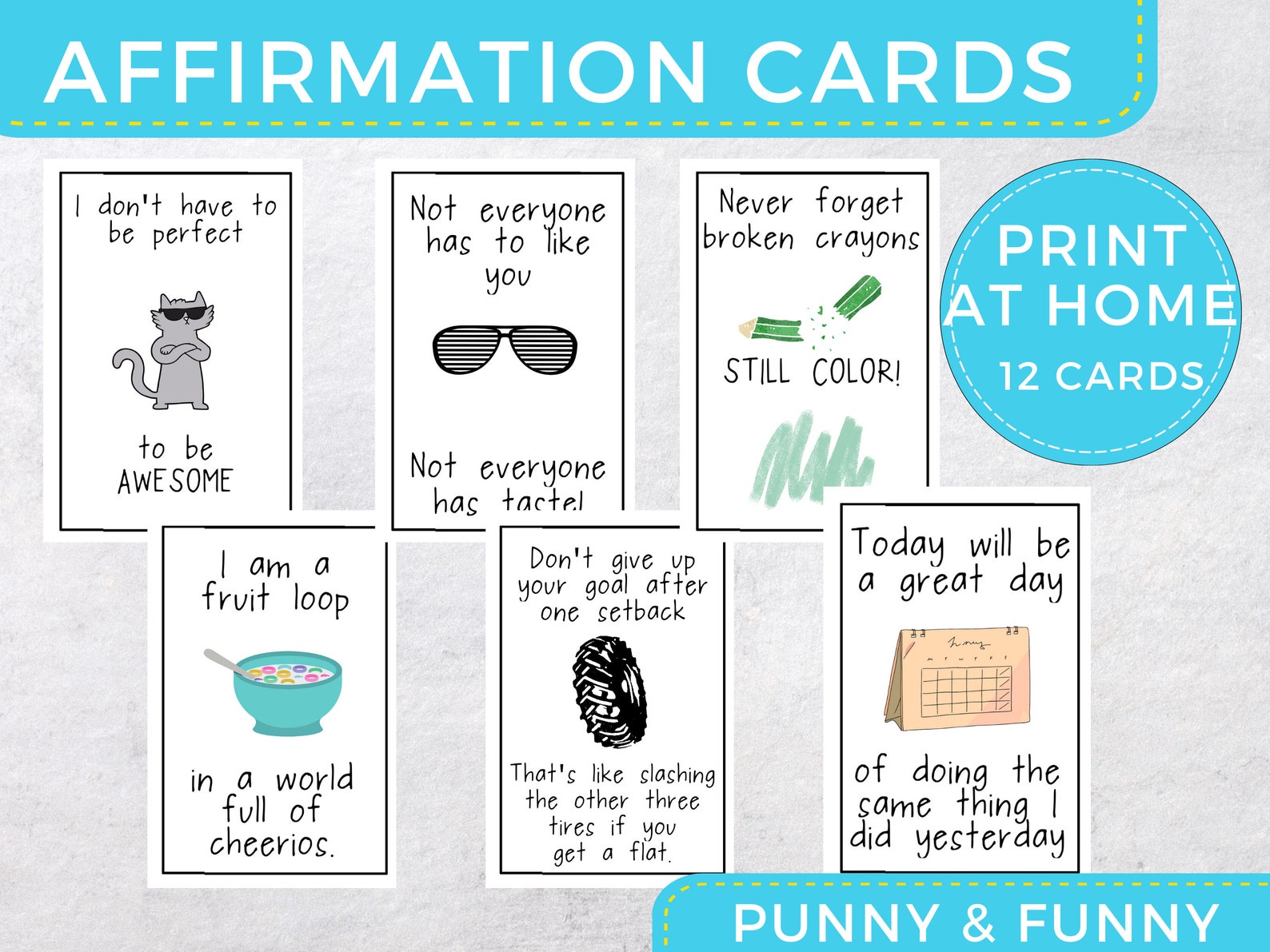 Funny Affirmation Cards Printables Set 3 | Sarcastic Affirmation Cards ...