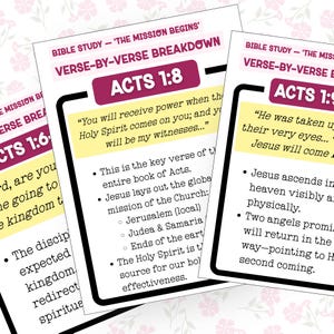 Book of Acts 1 Bible Study Guide | Christian Printable (digital ...