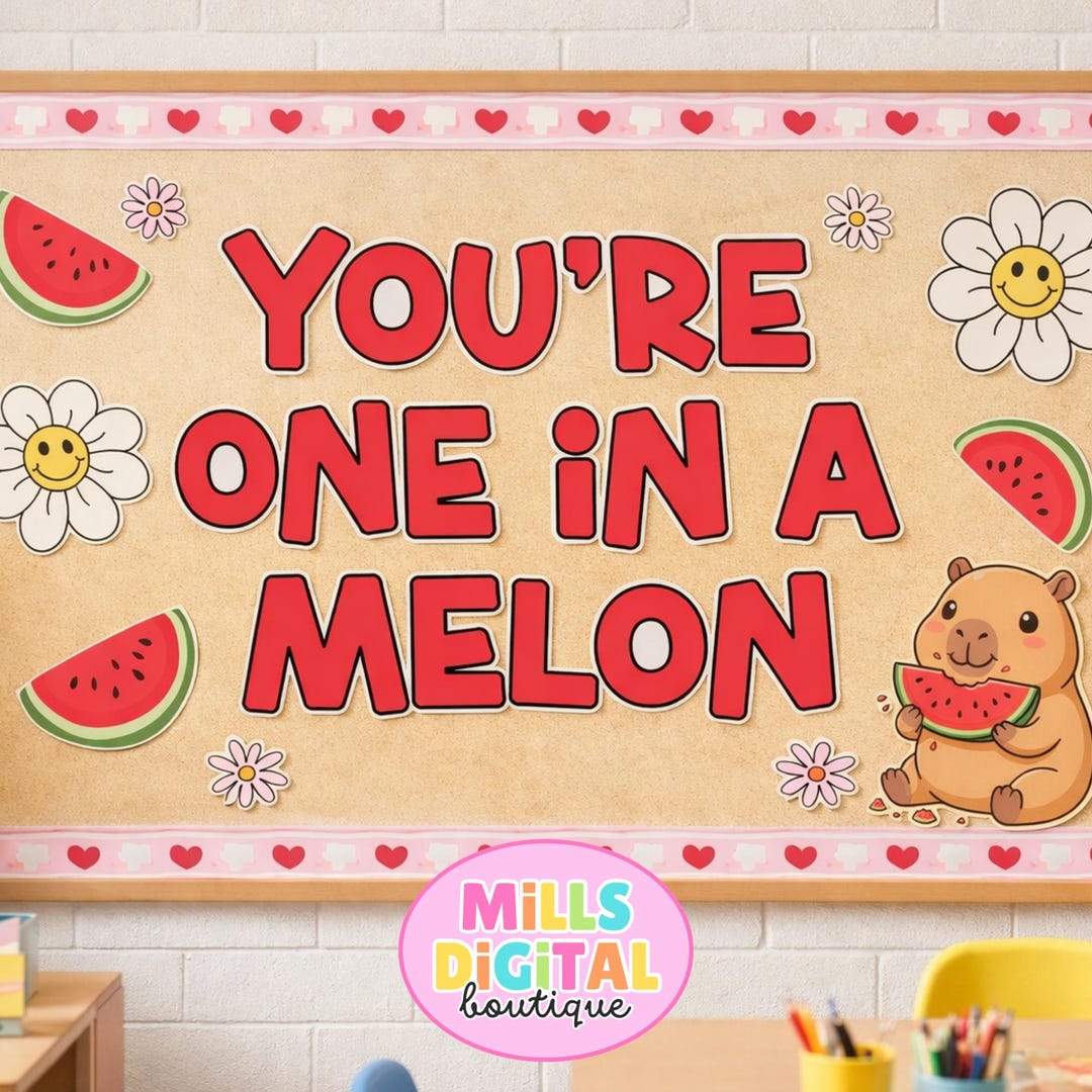 You're One in A Melon Bulletin Board Kit | End of Year Classroom Decor ...