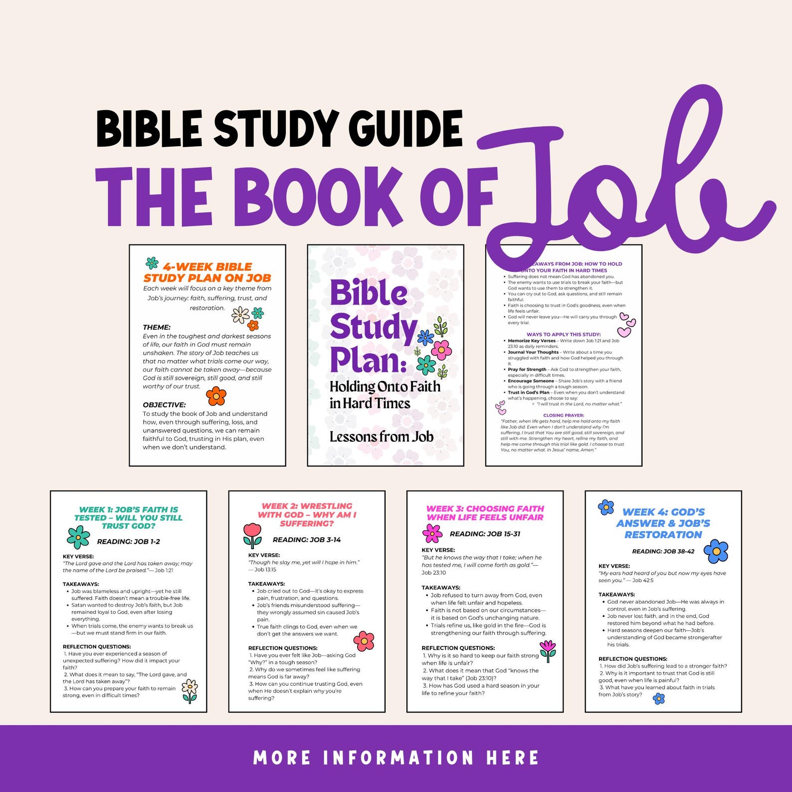 Job Bible Study: 4-week Christian Study Guide (digital Download) - Etsy