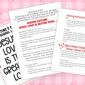 Valentine's Day Sunday School Lesson: Jesus' Love (digital PDF) - Etsy