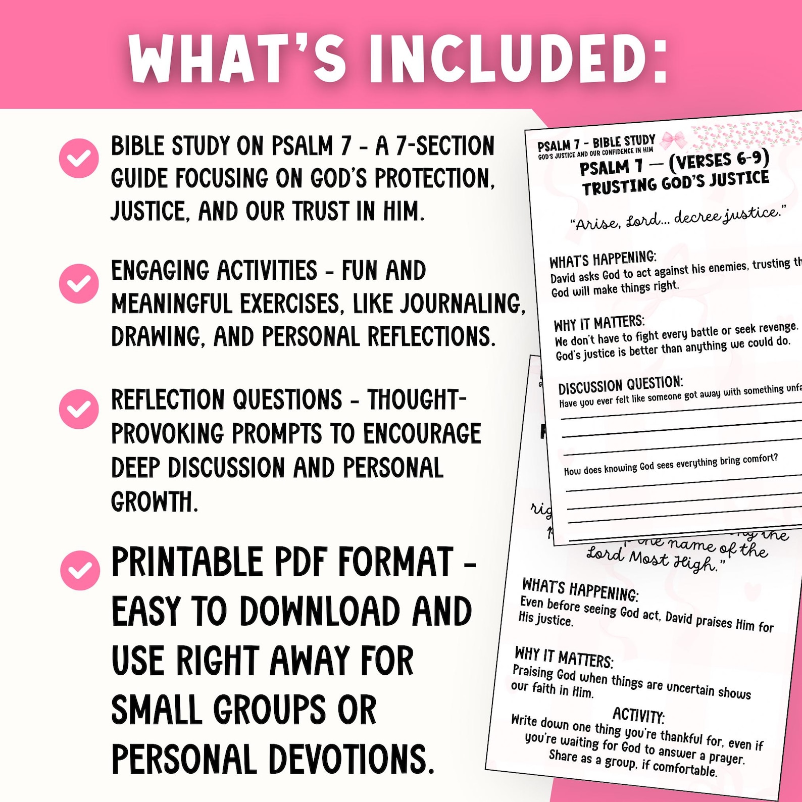 Teen Girls Bible Study: Psalm 7 Printable Guide (digital Download) - Etsy