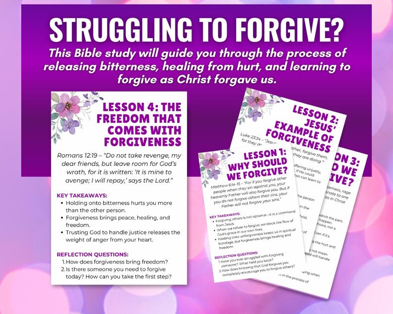 Forgiveness Bible Study Guide: Christian Devotional (digital Download ...