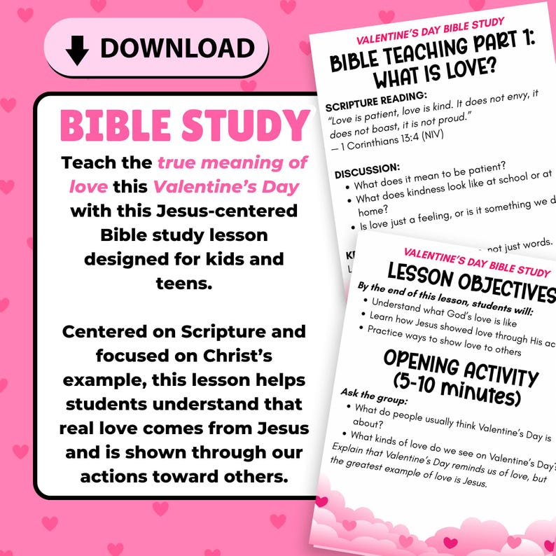 Valentine's Day Bible Study | Kids & Teens, Love Like Jesus (printable ...